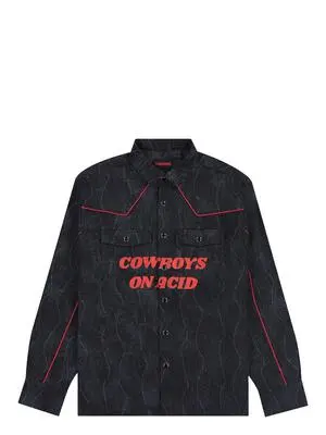 PLEASURES Acid Cowboy Denim Shirt - Black