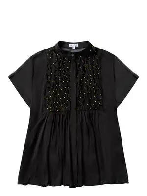 ESCALE Embellished Sheer Blouse - Black