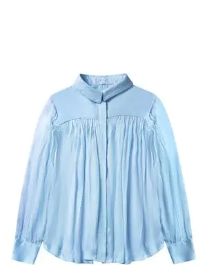 ESCALE Sheer Sleeve Blouse - Blue