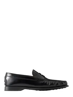 TOD'S TOD'S Logo-Debossed Gathered Leather Loafers