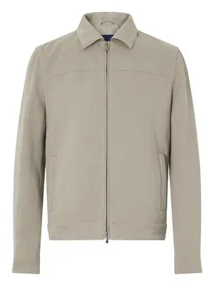 Thom Sweeney Beige Linen Bomber Jacket - Brown