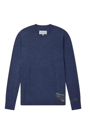 MAISON MARGIELA Wool-blend Mended Sweater - Blue
