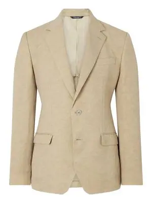 Dolce & Gabbana Maiolica Linen Blazer - Beige