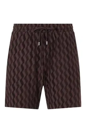 Frescobol Carioca Frescobol Carioca Augusto Cotton And Linen-Blend Jacquard Terry Shorts Brown