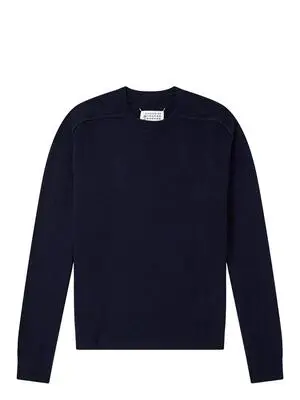 MAISON MARGIELA Knitted Wool Sweater - Blue