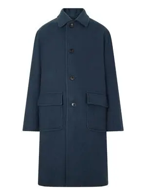 Dries Van Noten Oversized Wool Coat - Blue