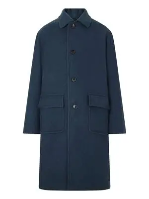 Dries Van Noten Oversized Wool Coat - Navy