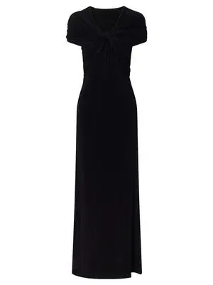 Tove Rama Gathered Jersey Maxi Dress - Black