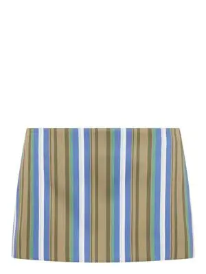 THE FRANKIE SHOP Hera Striped Cotton-poplin Mini Skirt - Blue