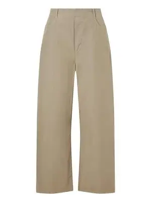 LESET Kyoto Cotton-poplin Wide-leg Pants - Green
