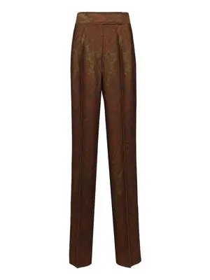 Etro Jacquard Paisley Wide Leg Trousers - Multicolor