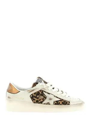 GOLDEN GOOSE Stardan Leopard Print Pony Hair Sneakers - Multicolor
