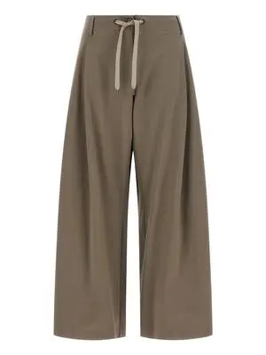 Brunello Cucinelli BRUNELLO CUCINELLI Interlock Couture Wide Leg Cropped Pants Gray