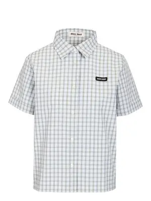 Miu Miu Checked Poplin Shirt - Multicolor