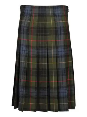 Etro Etro Pleated Checked Wool Skirt Multicolor