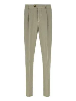 Brunello Cucinelli Brunello Cucinelli Garment-Dyed Linen Gabardine Trousers Green