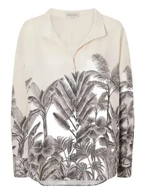 ANDRES OTALORA Cielos Lejanos Printed Linen Shirt - Ecru