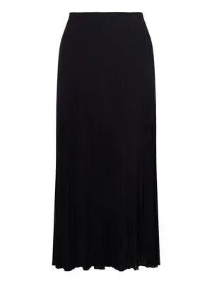 Balmain Plissé-crepe Midi Skirt - Black