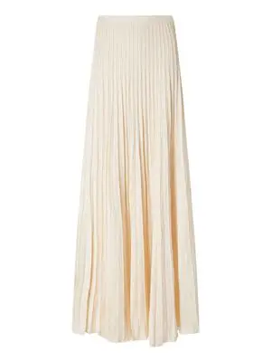 ANDRES OTALORA Pleated Linen Maxi Skirt - Ivory