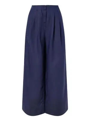 ANDRES OTALORA Ancestra Linen Wide-leg Pants - Blue