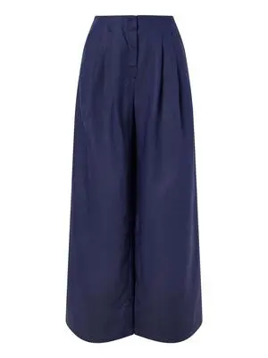 ANDRES OTALORA Ancestra Linen Wide-leg Pants - Navy
