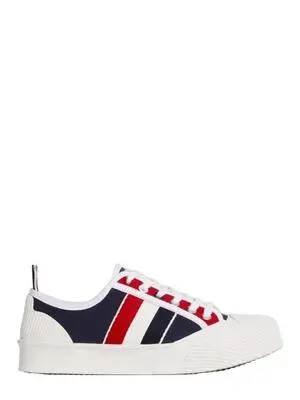 Thom Browne Striped Lace-up Low Top Sneakers - Red