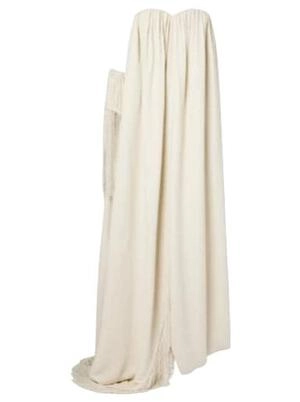 Calvin Klein Vicky Fringed Gathered Gown - White