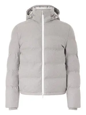 Brunello Cucinelli Quilted Herringbone Down Jacket - Gray
