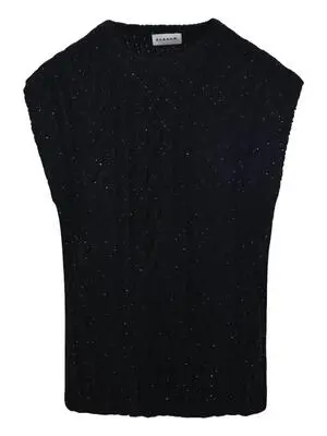 P.a.r.o.s.h Sleeveless Knitted Top With Ribbed Details - Black