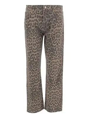 RE/DONE Leopard Print Straight-Leg Jeans Leopard