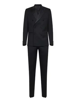 LARDINI Double-breasted Tailored Suit - Black