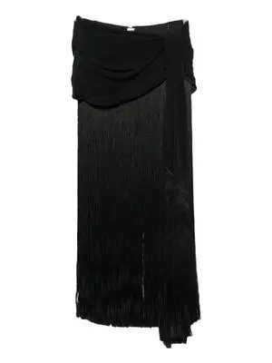 Cult Gaia Floor-length Skirt With Tassel Detailing - Black