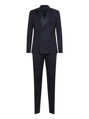LARDINI Double-breasted Tailored Suit - Black