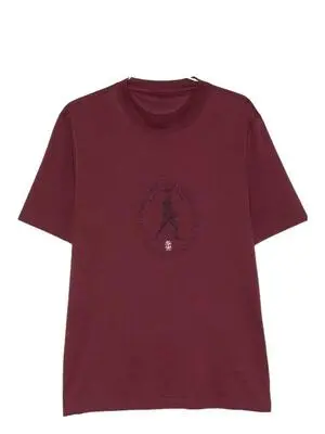 Brunello Cucinelli Logo-print Crew-neck T-shirt - Red
