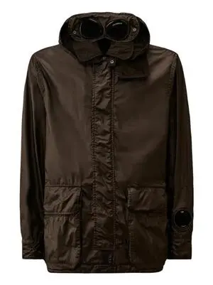 C.P. COMPANY Hooded Casual Jacket With Detachable Goggles - Black