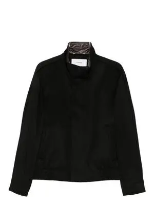 LARDINI High Neck Zip-up Jacket - Black