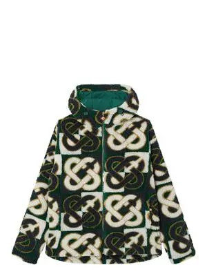 Casablanca Green Navy Check Monogram Fleece Jacket - Multicolor