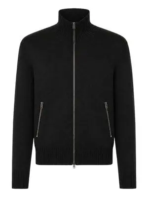 TOM FORD High Neck Zip Cardigan - Black