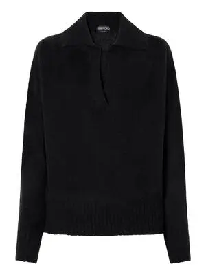 TOM FORD Long Sleeve Polo Jumper - Black