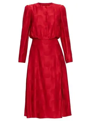 Valentino Garavani All-over Patterned Crewneck Dress - Red