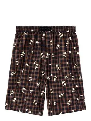 GANNI Printed Check Shorts - Black