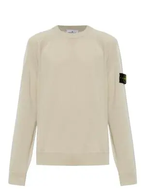 Stone Island Stone Island Crewneck Sweater With Detachable Logo Patch Sand