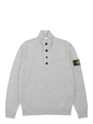 Stone Island Regular Fit Half-zip Sweater With Button Fastening - Grey