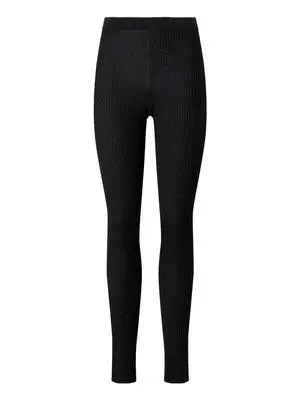 TOM FORD Sequin-embellished Ribbed-knit Trousers - Black