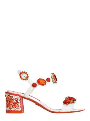 DOLCE & GABBANA Dolce & Gabbana Embellished Painted Heel Sandals