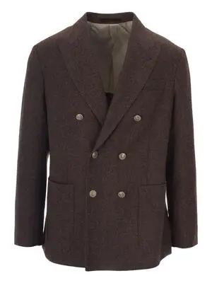Eleventy Double-breasted Suit Jacket - Black