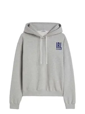 JIL SANDER Logo Print Jersey Hoodie - Gray