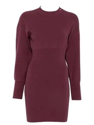 ANINE BING Ribbed-knit Long-sleeve Mini Dress - Red