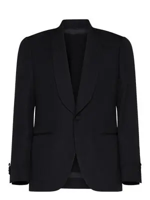LARDINI Shawl-lapel Single-breasted Blazer - Black