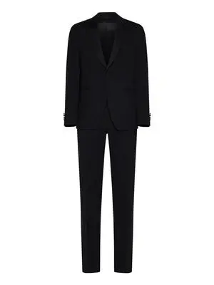 LARDINI Regular Fit Tuxedo Suit - Black